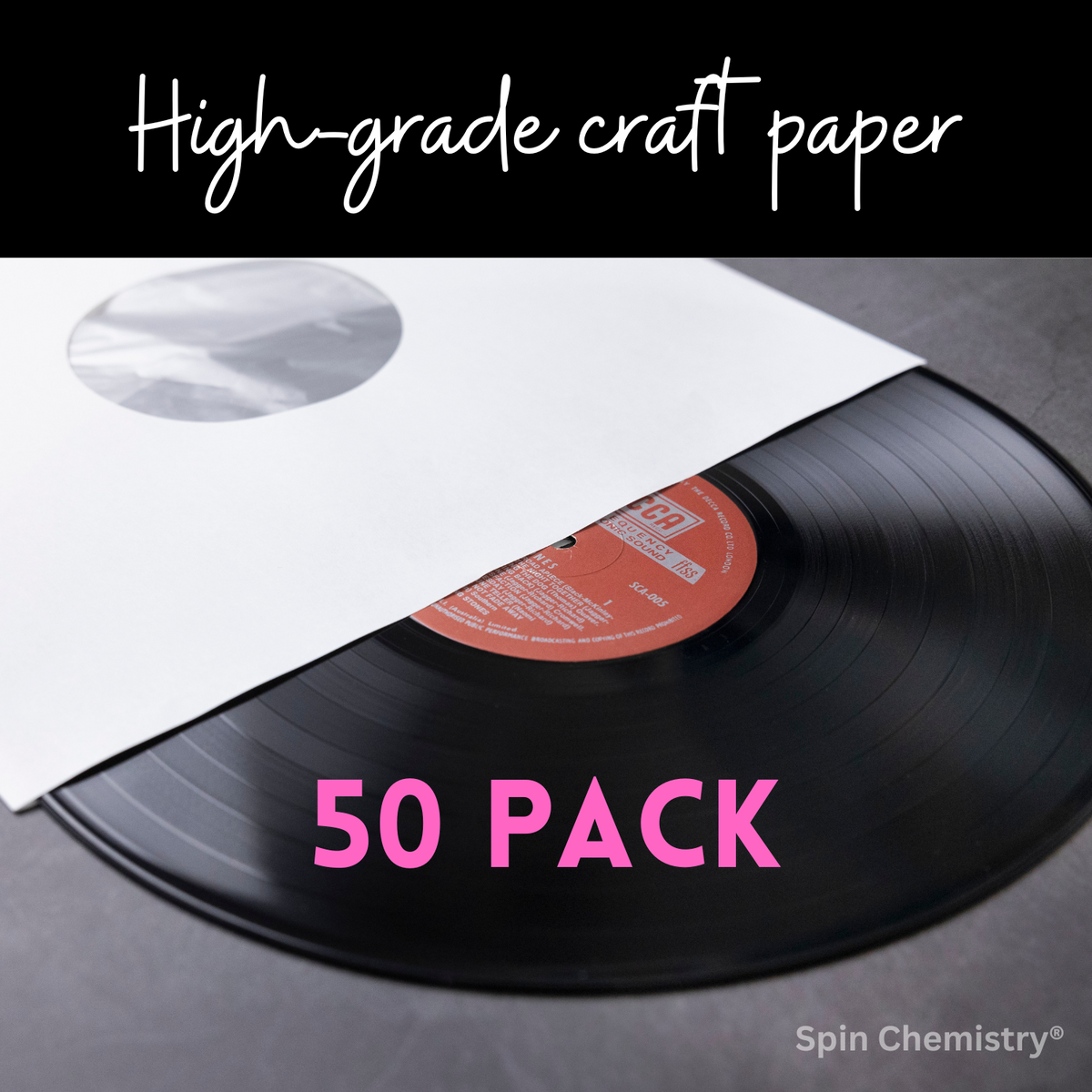 50 Pack of Craft Paper Record Inner Sleeves with Archival Poly Inner L ...